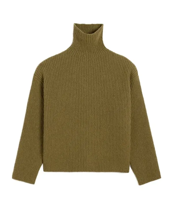 AMI Paris Funnel-neck Wool Sweater