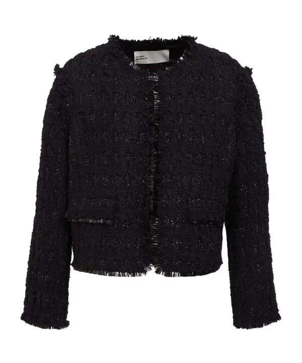 Tory Burch Solid-color Pocketless Tweed Blazer