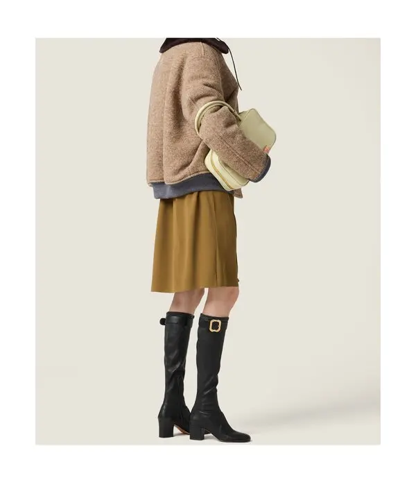 Miu Miu Block Heel Knee-high Boots With Buckle Detail