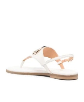 TWINSET Logo-plaque Thong-strap Leather Sandals
