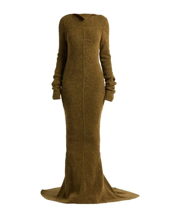 Rick Owens Lightweight Slim-fit Knit Maxi Dress - Brown