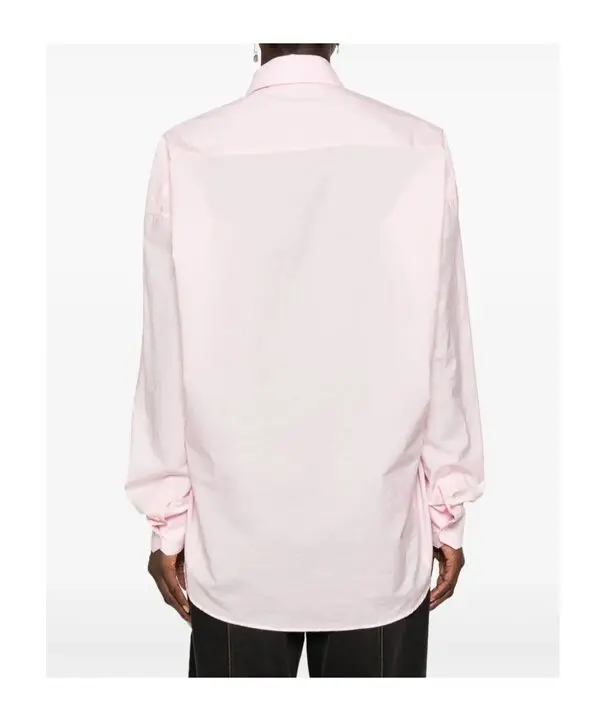 Y/project Asymmetrical Cotton-blend Shirt With Logo Embroidery