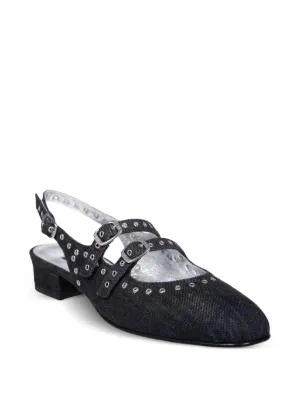 CAREL Slingback Queen Denim Shoes - Black