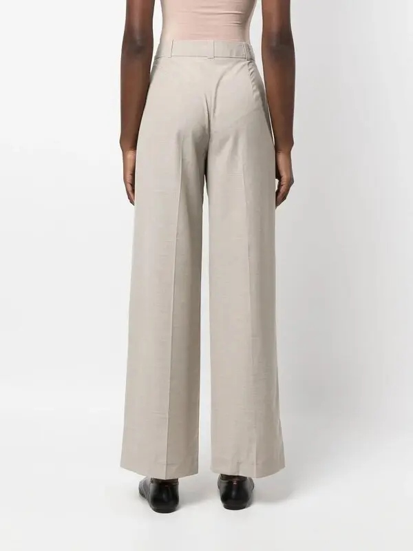 LOW CLASSIC High-waisted Pleated Wide-leg Trousers