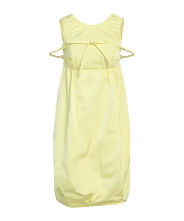 Sportmax Plain Taffeta Sleeveless Crewneck Balloon Dress - Yellow