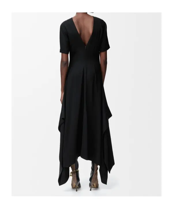 Loewe Midi Dress In Stretch Viscose With Paneled Sides