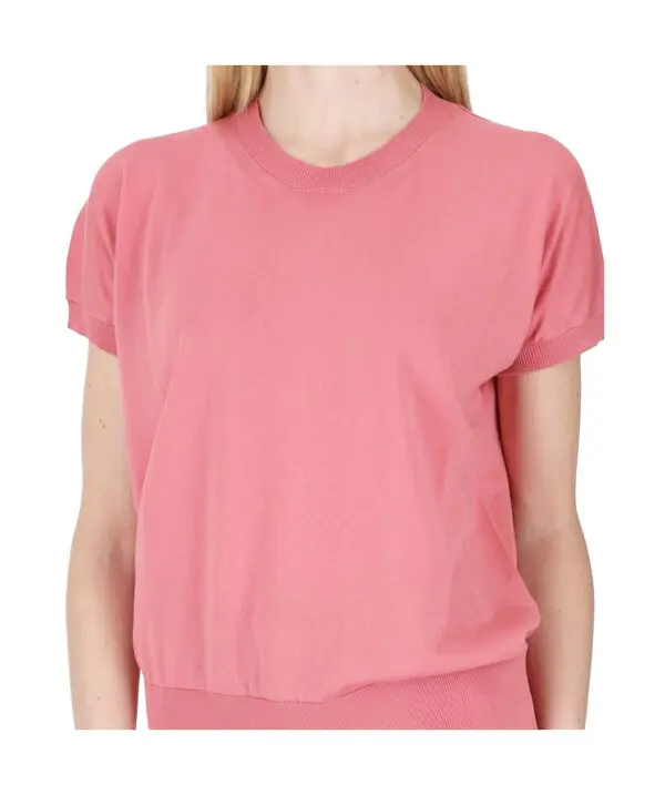 SEMICOUTURE Crew Neck Short Sleeve Sweater
