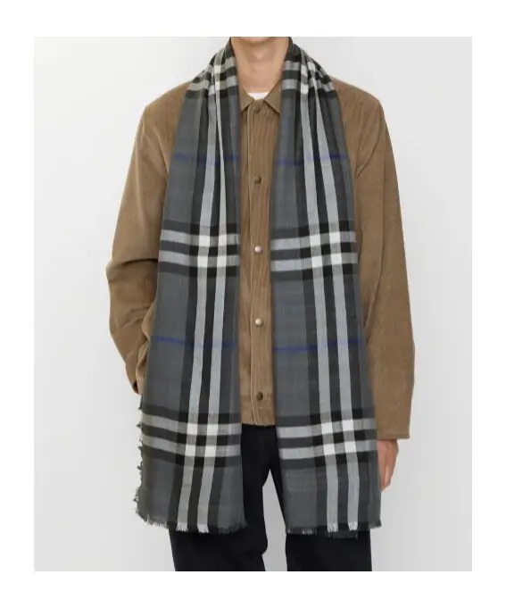 Burberry Reversible Check Wool Silk Scarf