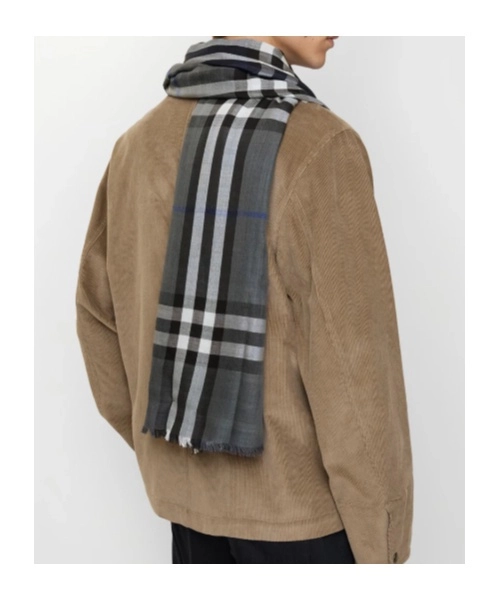 Burberry Reversible Check Wool Silk Scarf