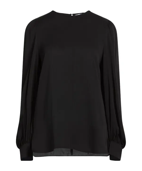 Max Mara Solid-color Satin Long-sleeved Top