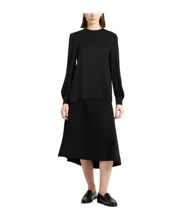 Max Mara Solid-color Satin Long-sleeved Top