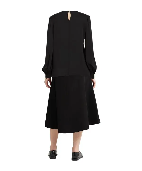 Max Mara Solid-color Satin Long-sleeved Top