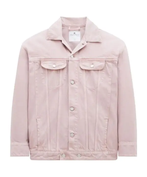COURREGES Notched Lapel Cotton Denim Jacket