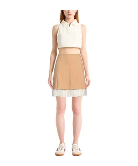 Marni Oversized Striped Pleated Wool Skirt