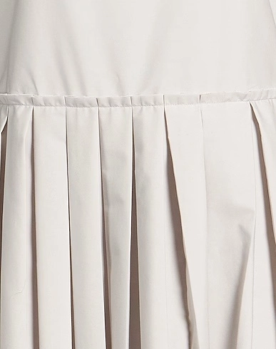 MAXCO. Pleated Midi Dress With Leather Trims