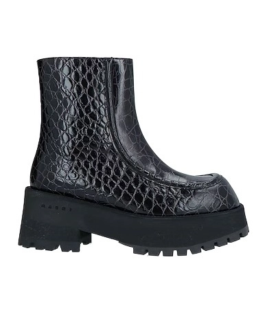 Marni Croc Print Platform Boots - Black