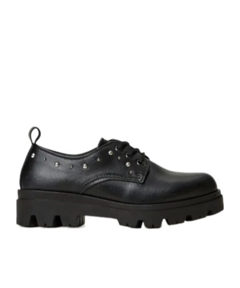 TWINSET Leather Lace-up Shoes With Silver Rivets