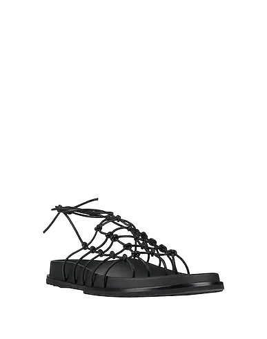 Rick Owens Leather Sandals With Tie Fastening