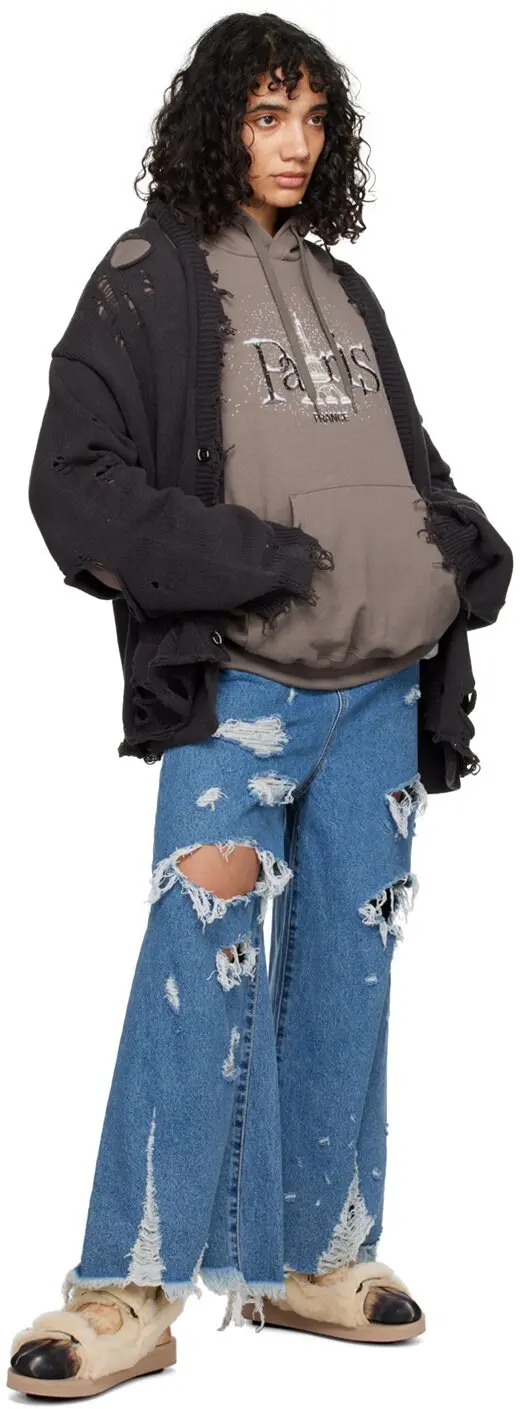 DOUBLET Graphic-print Cotton Hoodie