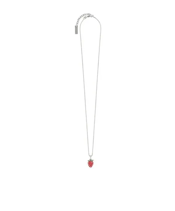 Saint Laurent Strawberry Pendant Necklace - White