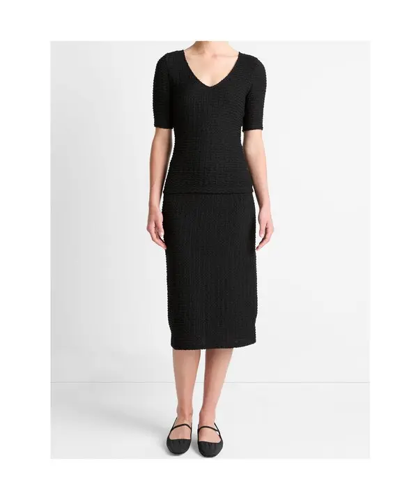 Vince Short Sleeved V-neck T-shirt - Black