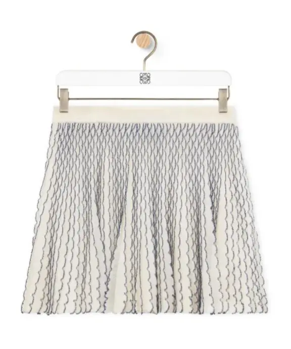 Loewe Mini Skirt In Viscose With Fan-shaped Lace Detail