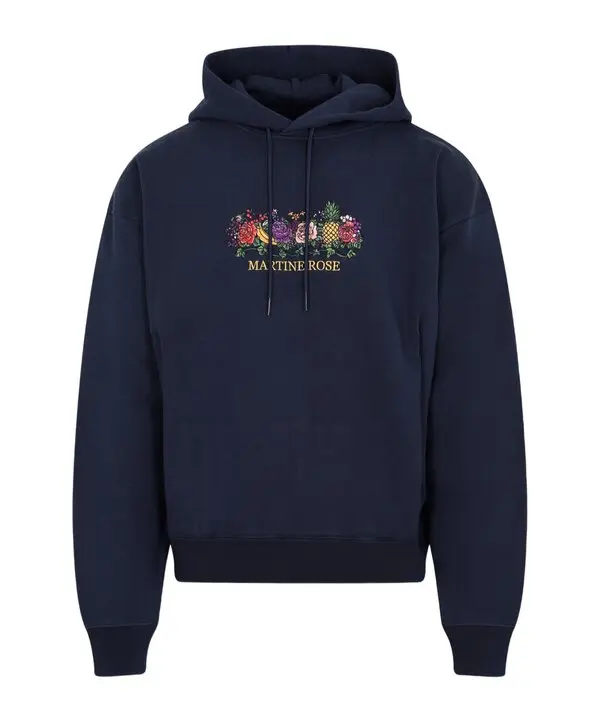 Martine Rose Logo-embroidered Drawstring Hoodie