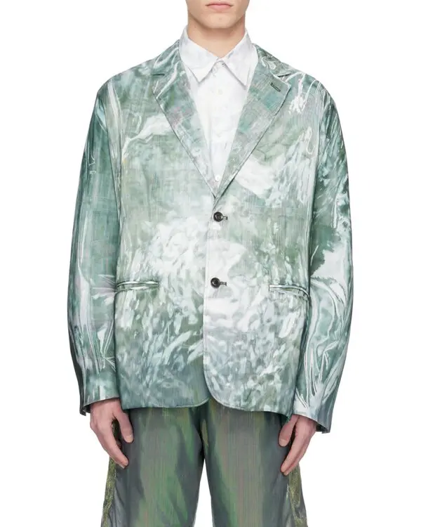 DOUBLET Abstract-print Single-breasted Blazer