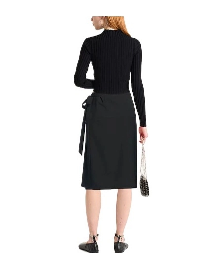 Marni Solid Crepe Wrap Skirt