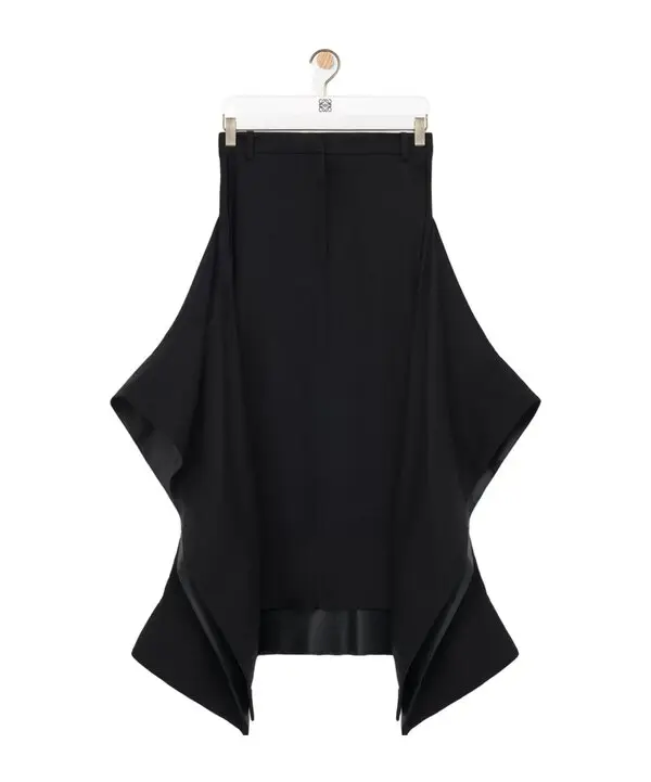 Loewe Belt Loops Leather Details Midi Skirt