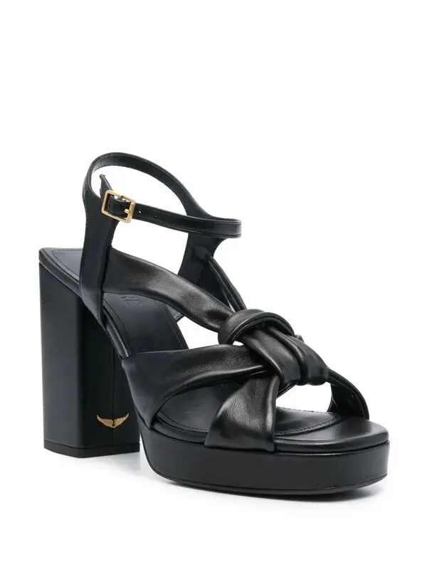 Zadig&Voltaire Forget Me Knot Leather Platform Sandals
