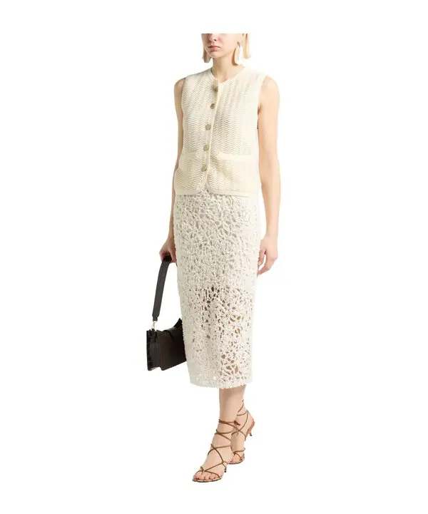 Rag & Bone Textured Knit Sleeveless Vest With Button Fastening