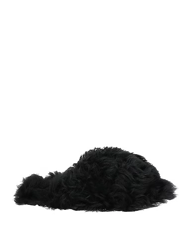 Rick Owens Furry Logo Slides - Black