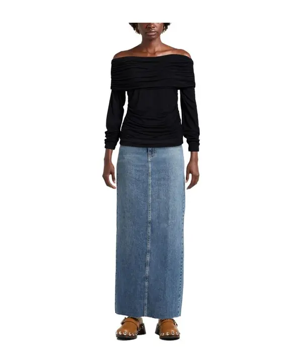 Rag & Bone Off-shoulder Long Sleeve Top With Draped Neckline