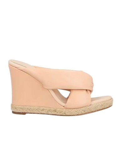 Chloé Round Toe Wedge Leather Sandals