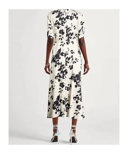 MAXCO. Max&co. Satin Floral Print Midi Shirt Dress