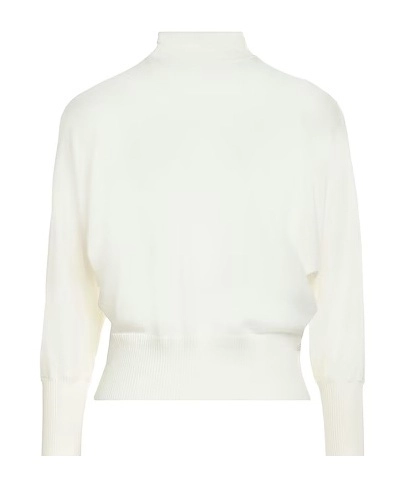 Max Mara Lightweight Wool Turtleneck Knit Top - White