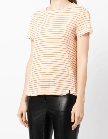 FRAME Striped Organic-linen T-shirt