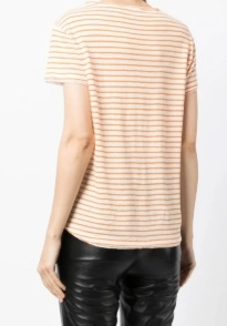 FRAME Striped Organic-linen T-shirt