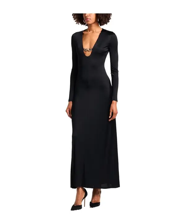 Tory Burch Long Sleeve V-neck Maxi Dress With Embellishment