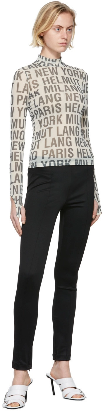 Helmut Lang All-over Logo Print High Neck Top