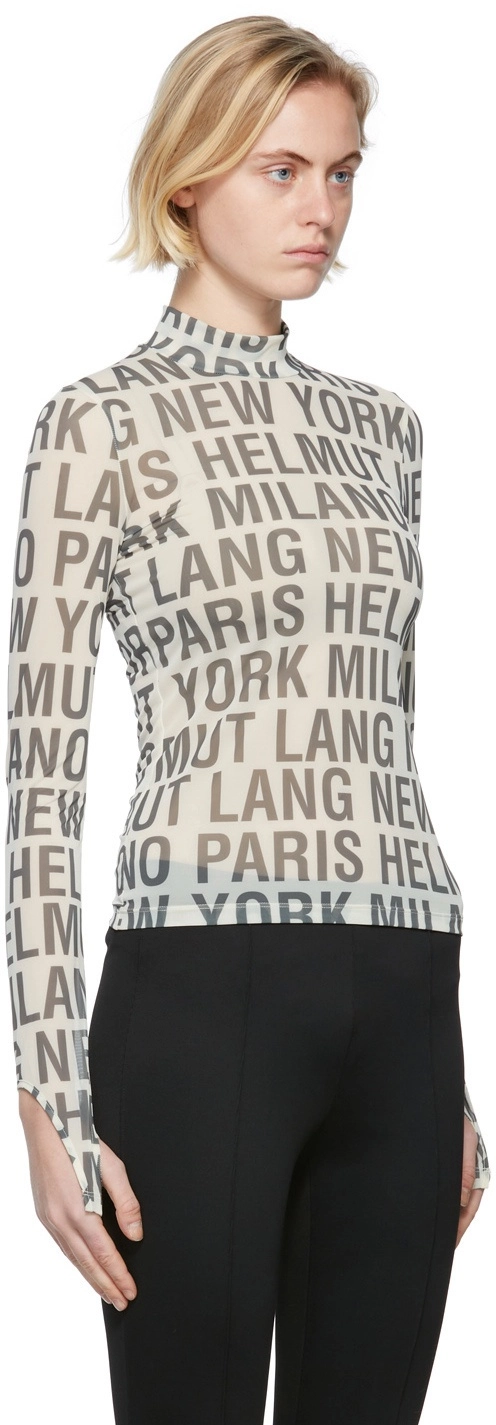 Helmut Lang All-over Logo Print High Neck Top
