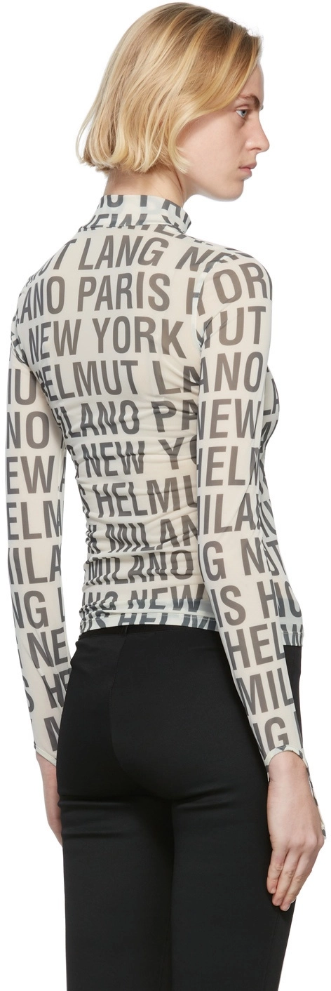 Helmut Lang All-over Logo Print High Neck Top