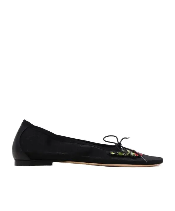 Simone Rocha Embellished Ballet Flats - Black