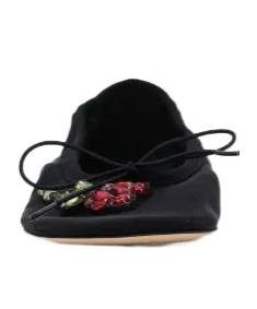 Simone Rocha Embellished Ballet Flats - Black