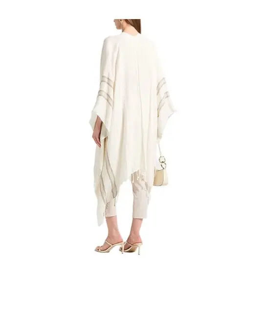 Brunello Cucinelli Two-tone Metallic Linen Shawl