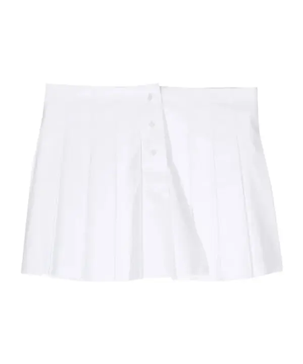 We11Done Pleated Cotton Skirt With Embroidered Logo