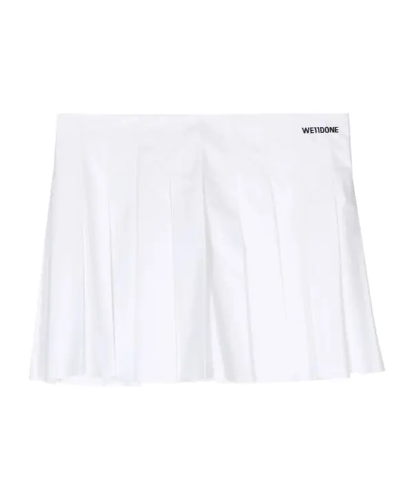 We11Done Pleated Cotton Skirt With Embroidered Logo