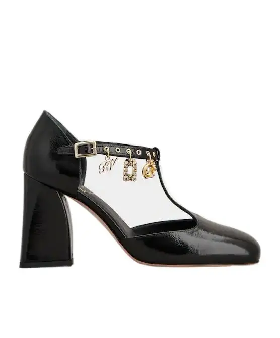 ROGER VIVIER 85mm Leather Heeled Pumps With Metal Charms And Crystal Details