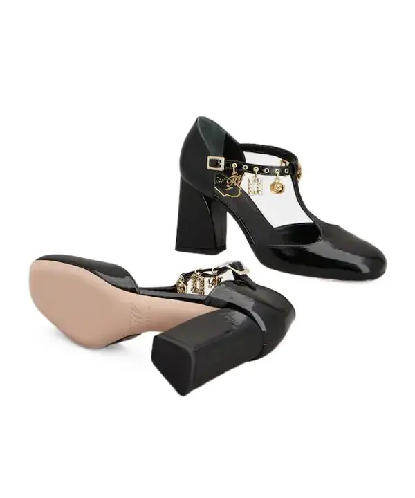 ROGER VIVIER 85mm Leather Heeled Pumps With Metal Charms And Crystal Details